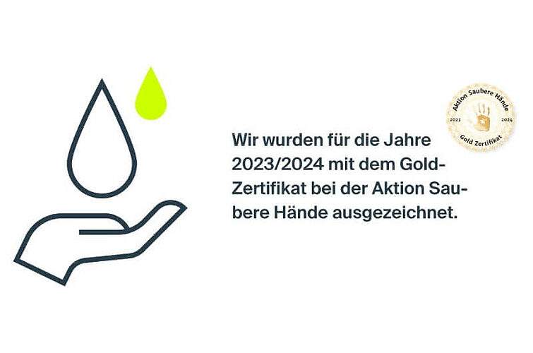 Erneutes Goldsiegel "Aktion Saubere Hände" | ATOS Kliniken
